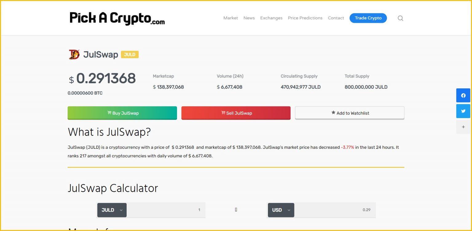 JulSwap (JULD) Price Prediction 2023, 2024 + | Future JULD Price